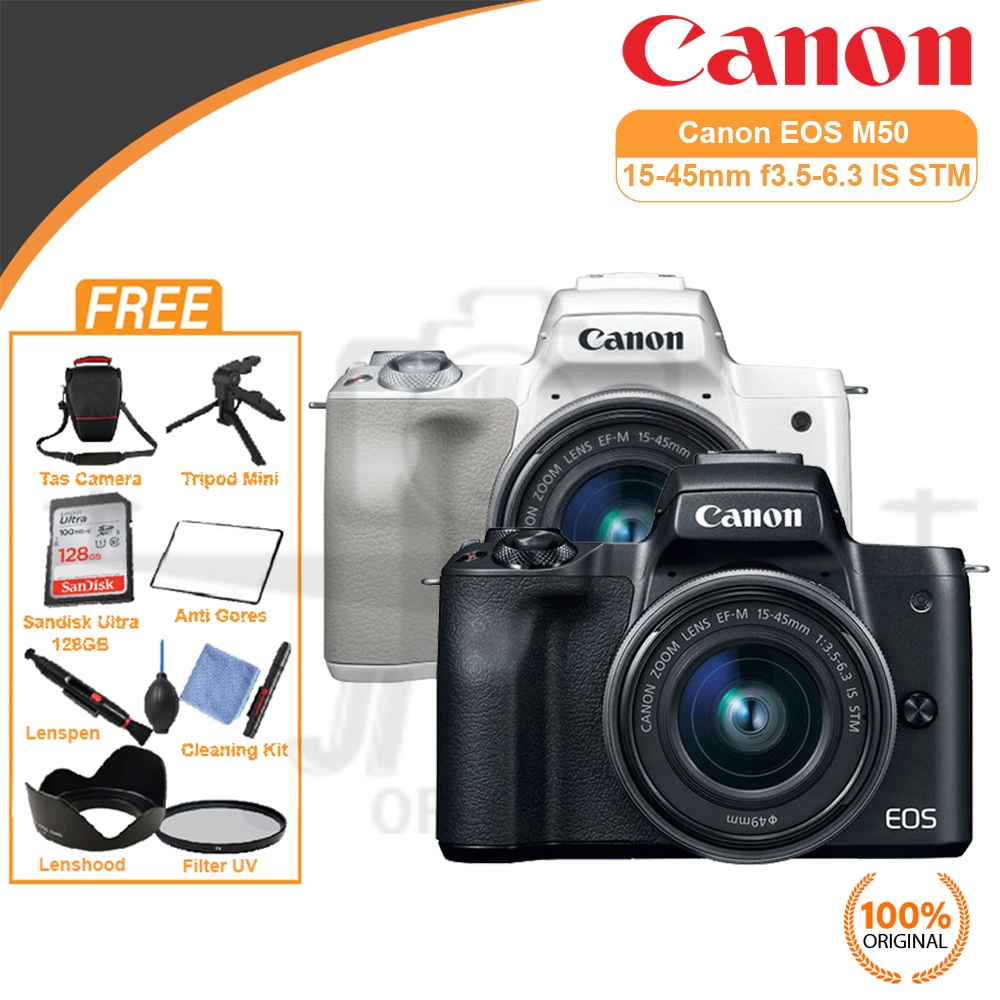 Jual Canon EOS M50 Kit 15-45mm BONUS 32GB + ACC - Kamera Digital Mirrorless Youtubers Tiktok Nge ...