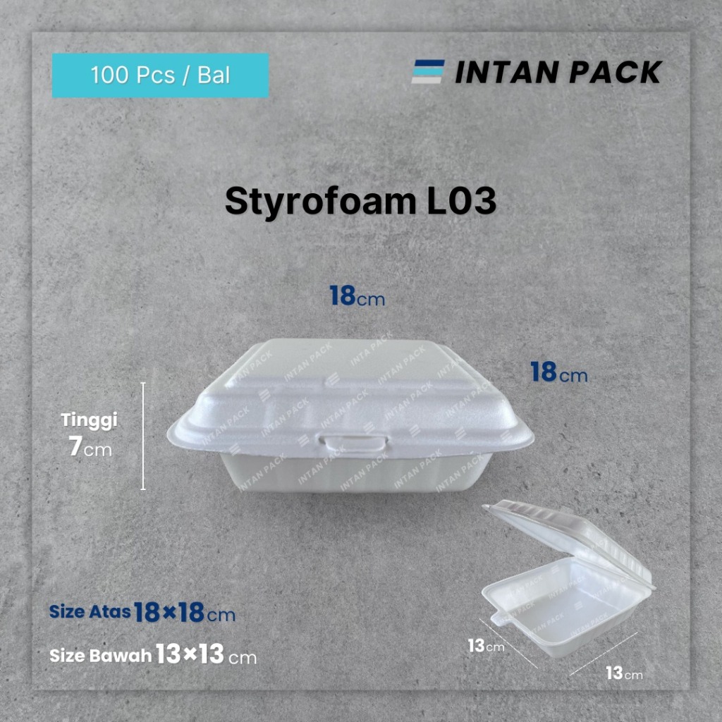 Jual BOX Makanan Styrofoam L03 / Kotak Makan Box Stereofoam( 100 PCS ...