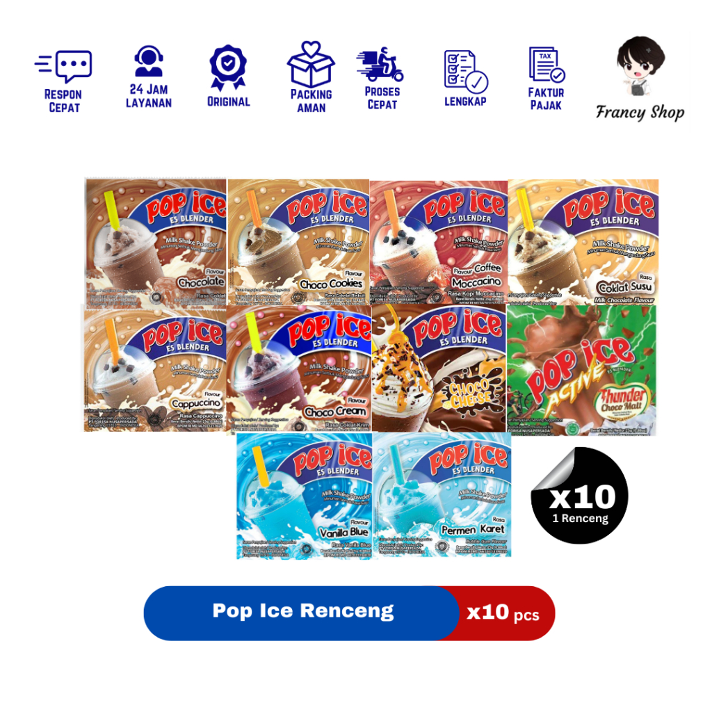 Jual Paket Murah Renceng POP ICE Cappucino / Choco Biscuit / Choco ...