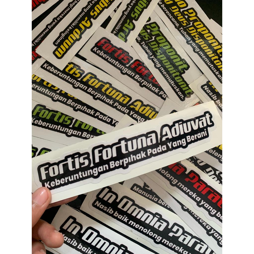 Jual Paket 4 Sticker Cutting Fortis Fortuna Adiuvat Stiker Kata-Kata ...