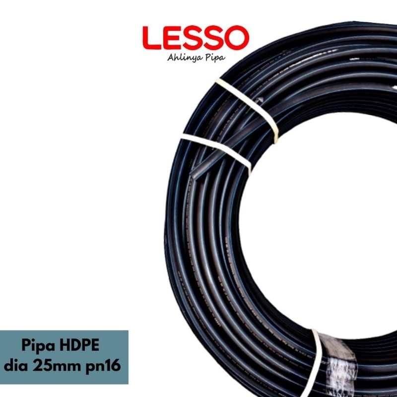 Jual Pipa HDPE Lesso diameter 25mm (3/4inc) pn16 | Shopee Indonesia