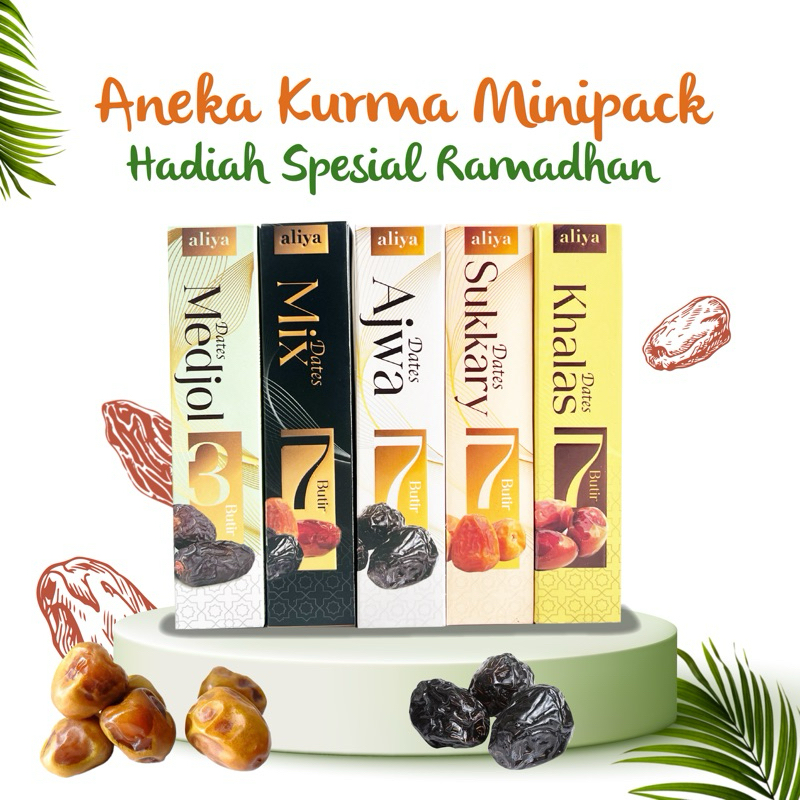 Jual KURMA AJWA ALIYA 7 BUTIR / KURMA NABI PREMIUM KEMASAN MINI PACK ...