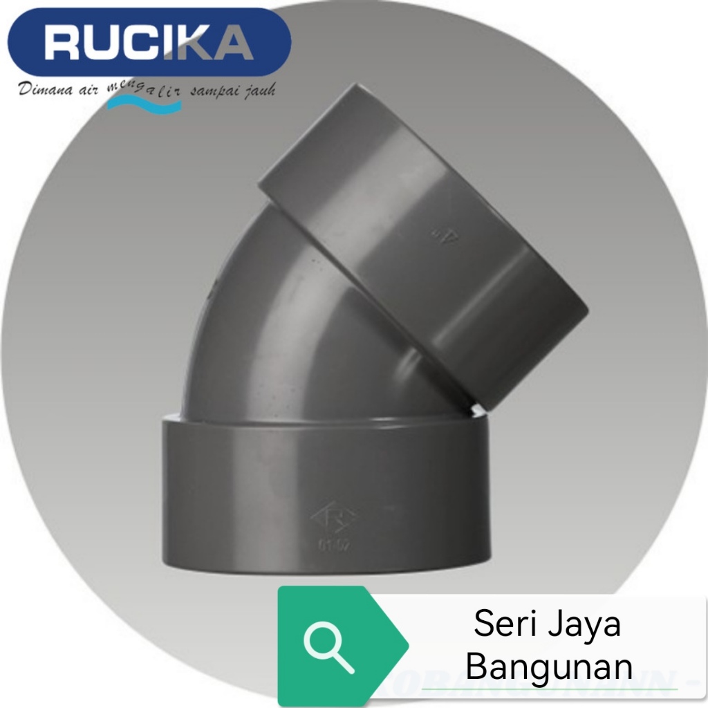 Jual Keni Knee D 4" Inch 45 Derajat/ Sambungan Pipa Paralon PVC Elbow POWER Rucika/ Knie 4 Inch ...