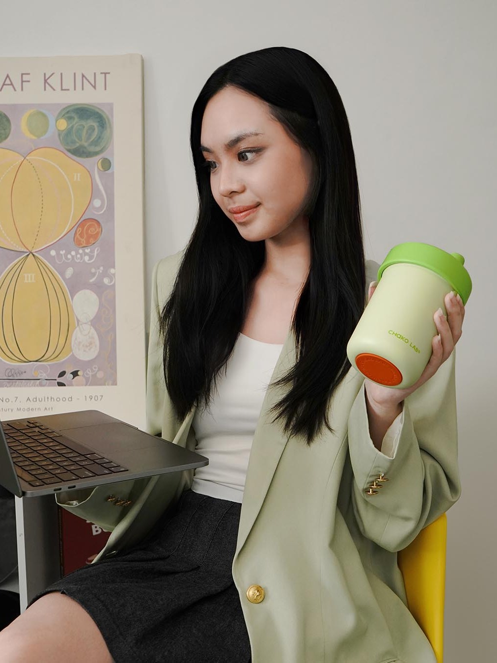 Jual CHAKO LAB BOBO Vacuum Cup Insulated Thermos 485ml - Pistachio ...