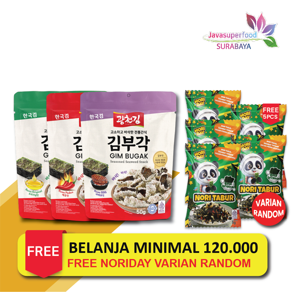 Jual GIM BUGAK 50 GRAM SEASONED SEAWEED SNACK / NORI CRISPY/ NORI SNACK ...