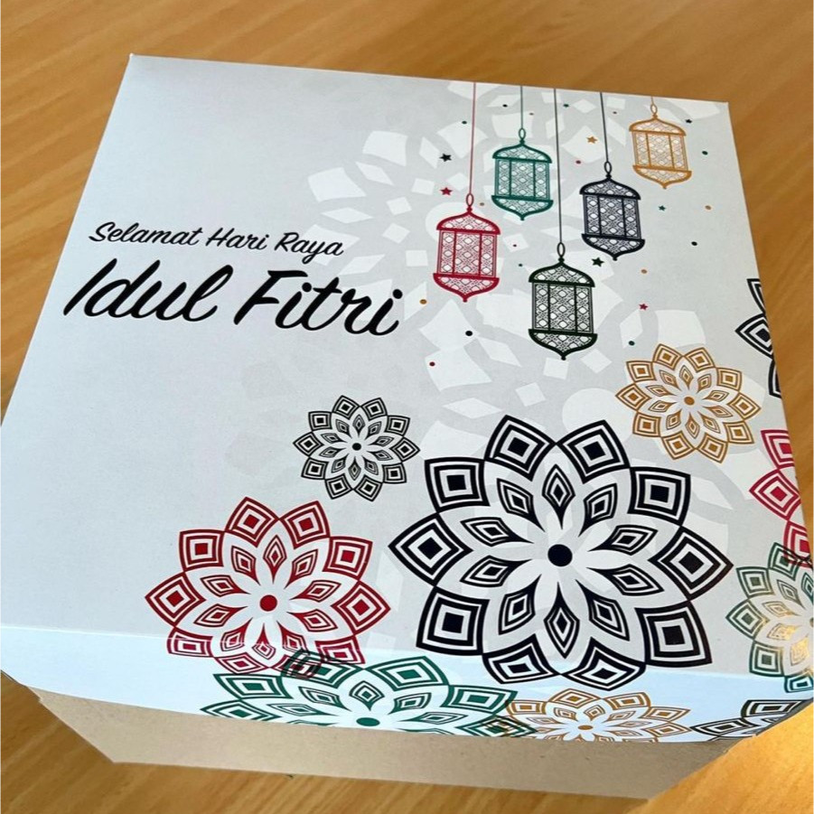 Jual ( 5 Pcs ) Kardus Kue Lebaran Warna Abu Design Simple Elegant Box ...
