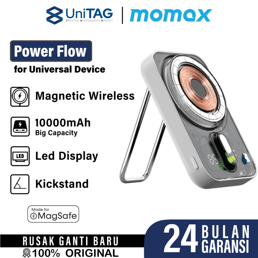 Jual Momax Powerbank Power Flow CCC MagSafe 10000mAh 5000mAh PD 20W USB ...