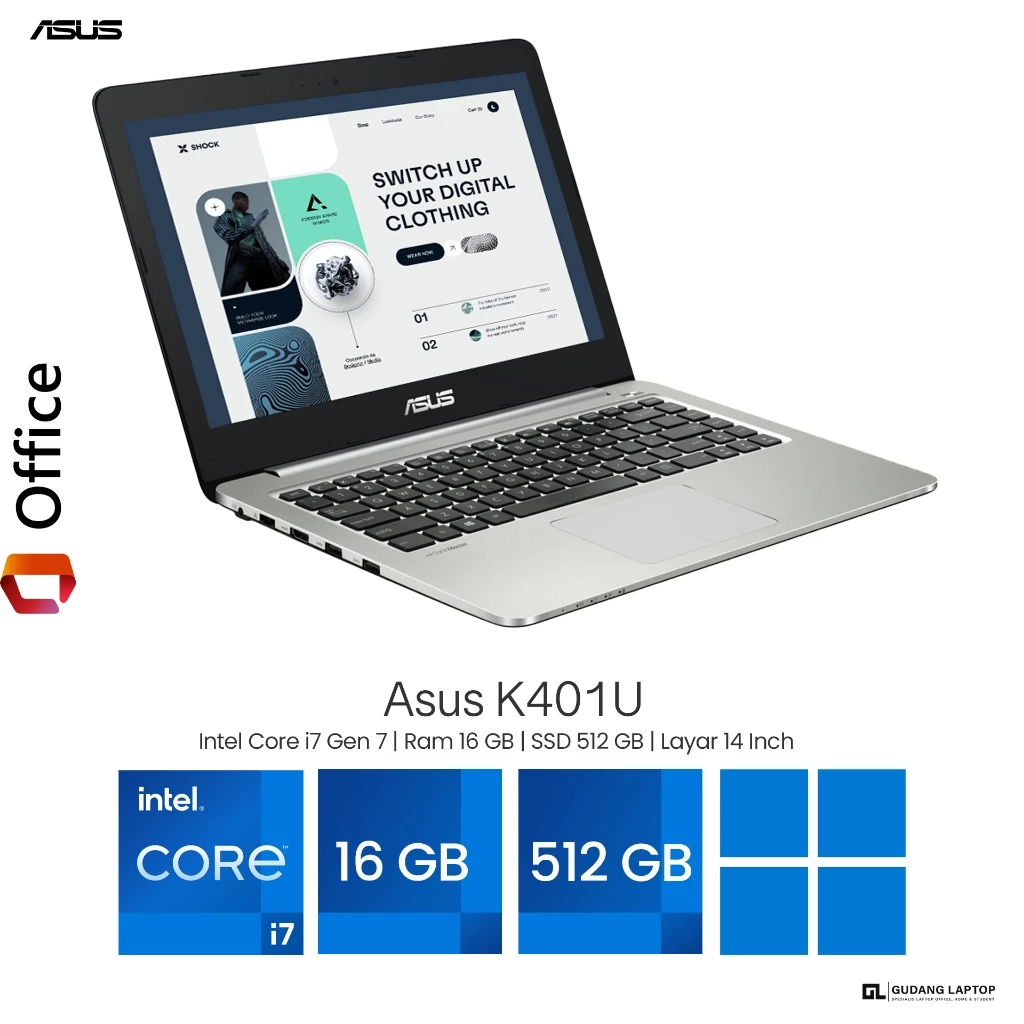 Jual Laptop Gaming ASUS K401U Core i7 Gen 7 Ram 16 GB SSD 512 GB VGA Nvidia geforce 940MX 2 GB ...