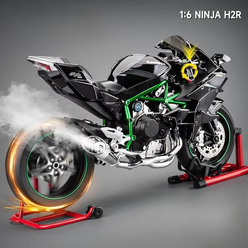 Jual DIECAST KAWASAKI NINJA H2R SKALA 1:6 FITUR BISA DIGAS & STARTER ...