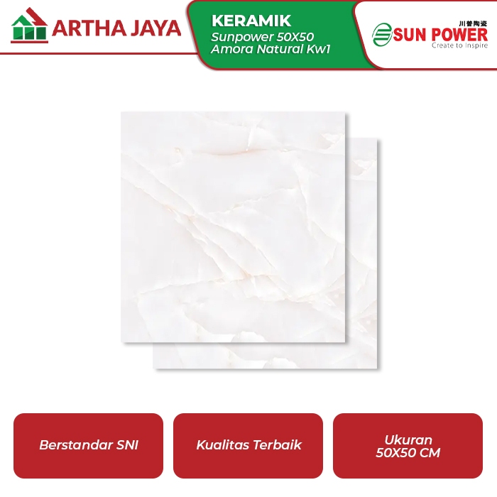 Jual Sunpower Keramik Lantai 50X50 Amora Natural KW1 @1m2 (Floor Tile ...