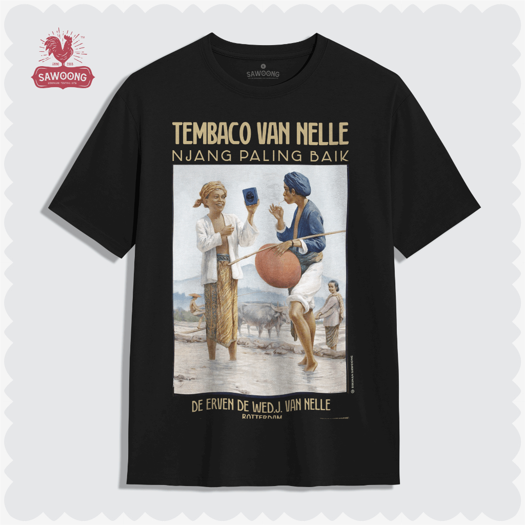 Jual SAWOONG Kaos Vintage Vintage Premium Reklame Tembaco T-Shirt Hitam ...
