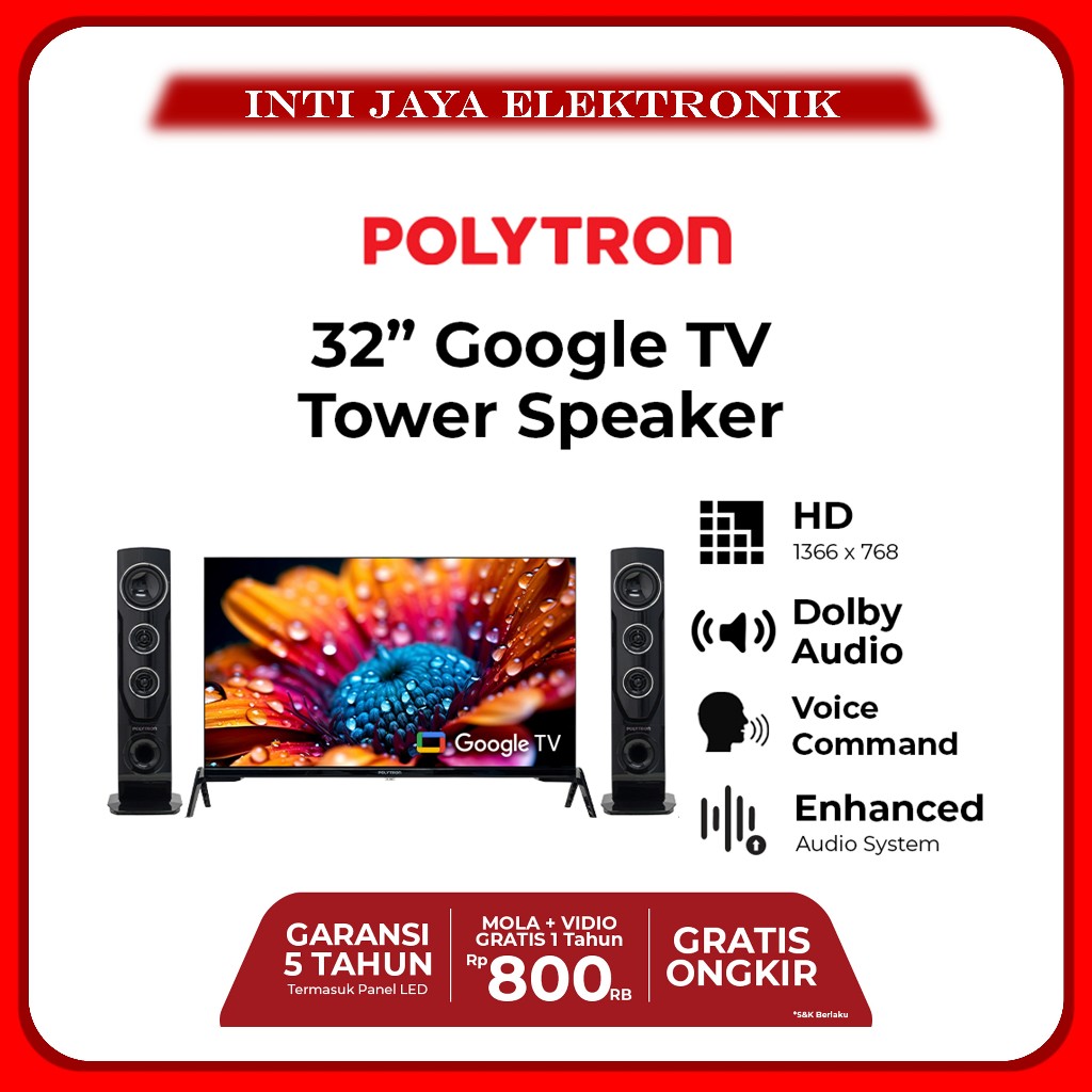 Jual TV POLYTRON 32 INCH SMART CINEMAX ANDROID DIGITAL TV 32TG9055 ...