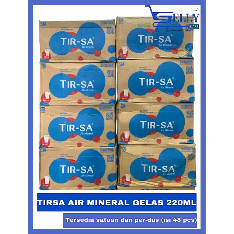 Jual TIRSA AIR MINERAL GELAS 220ML ISI 48 PCS (SATUAN DAN DUS) | Shopee ...