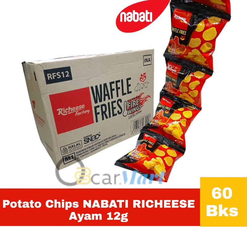 Jual POTATO CHIPS NABATI Richeese 1 Dus isi 60 Bungkus 12g Rasa Ayam ...