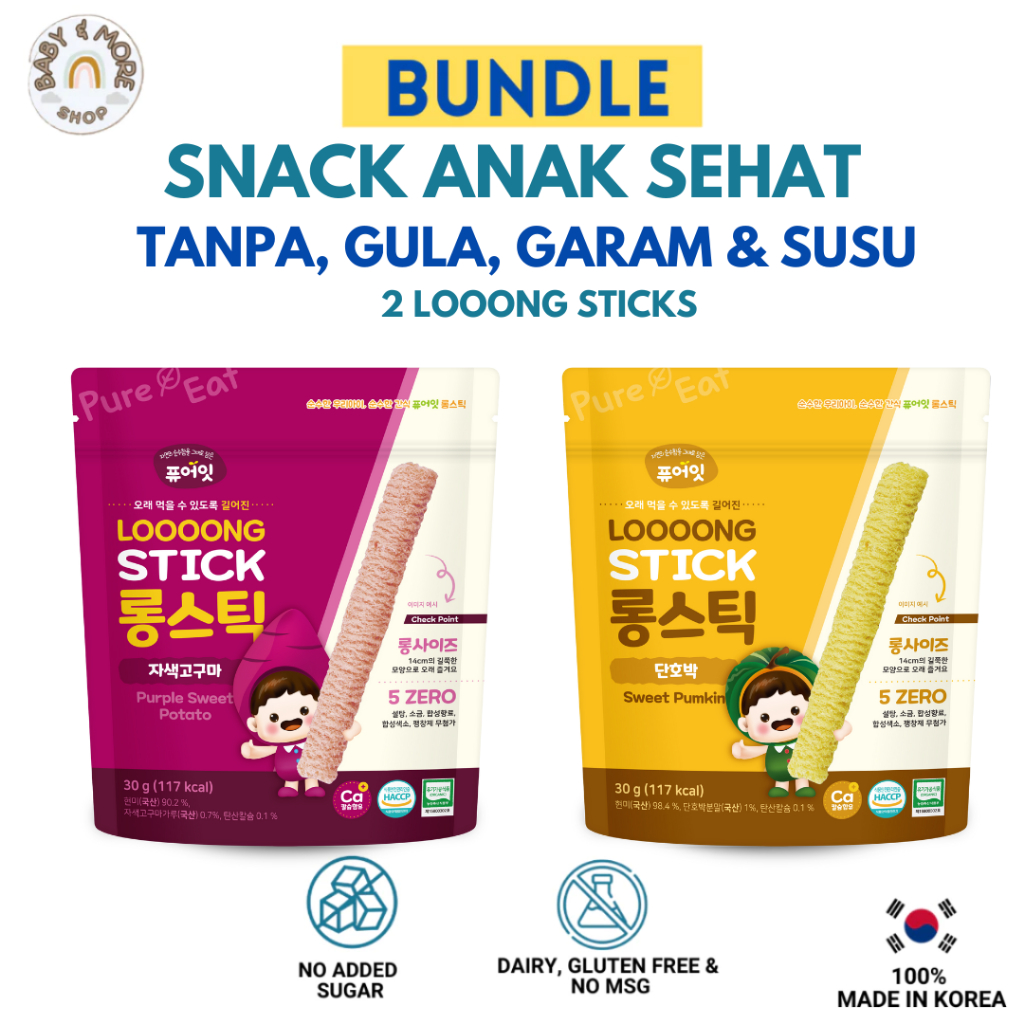 Jual Pure Eat Bundle Snack MPASI Looong Sticks (2 Packs) - Snack Anak ...