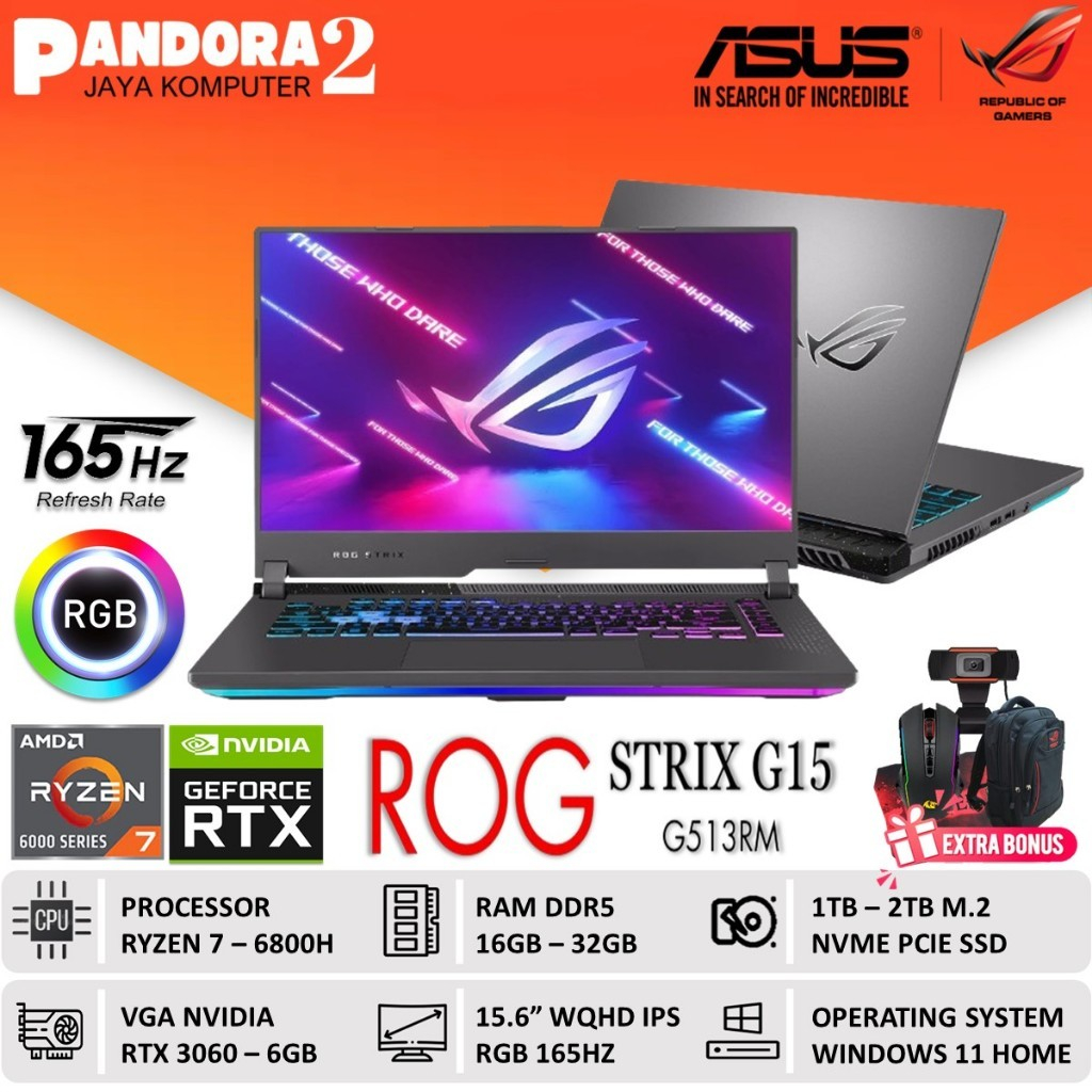 Jual ASUS ROG STRIX G15 G513RM AMD RYZEN 7 6800H RAM 32GB DDR5 2TB SSD ...