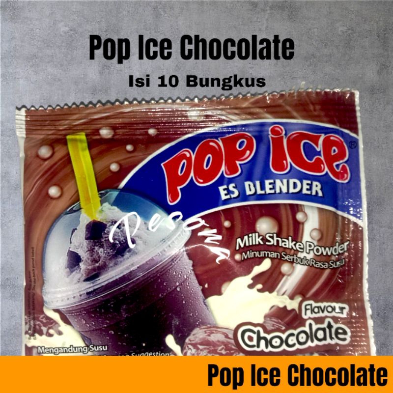 Jual Pop ice Coklat 1 renceng 10 bungkus Pop Ice Minuman Rasa Coklat ...