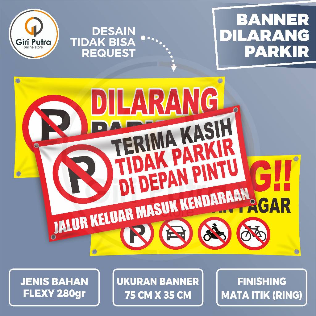 Jual BANNER DILARANG PARKIR / SPANDUK LARANGAN PARKIR | Shopee Indonesia