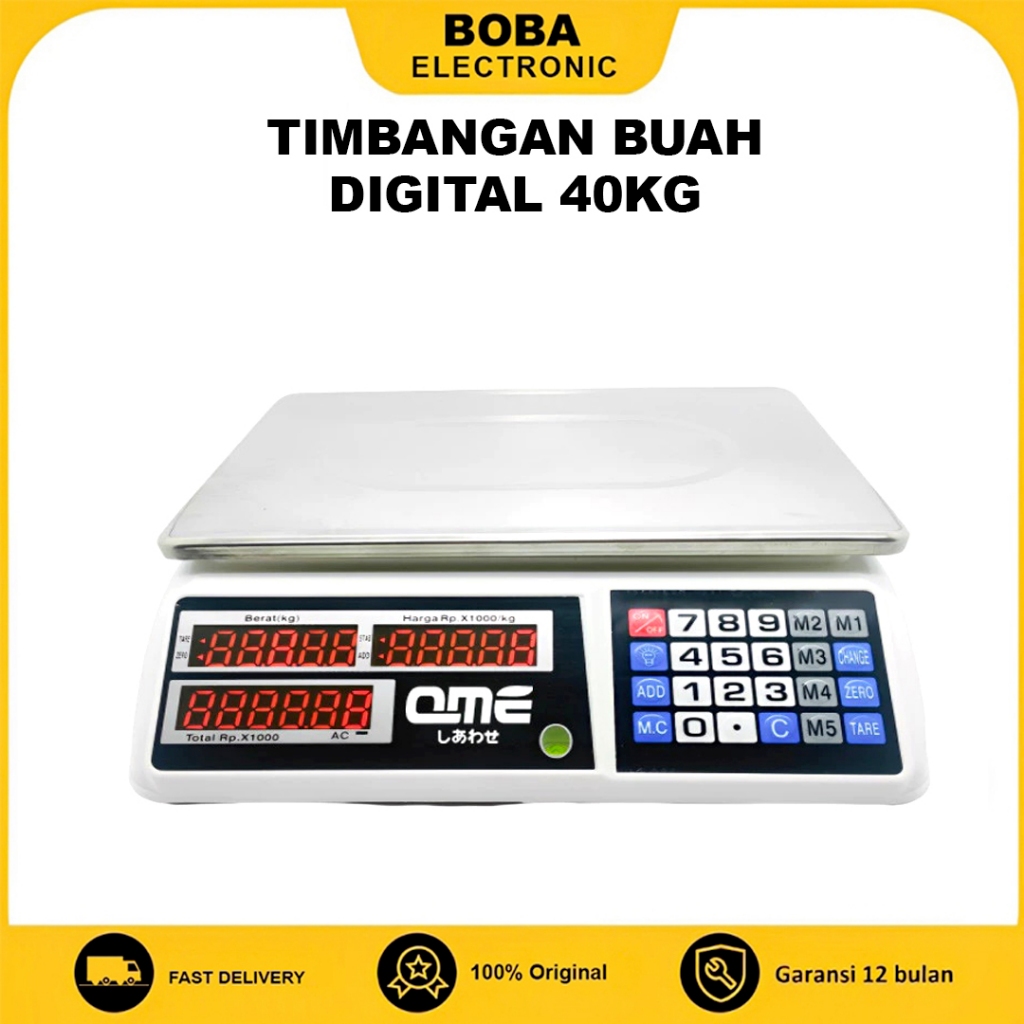Jual BOBA Timbangan Buah Digital 40kg Timbangan Barang Computing Scale 40kg Double Splay ...