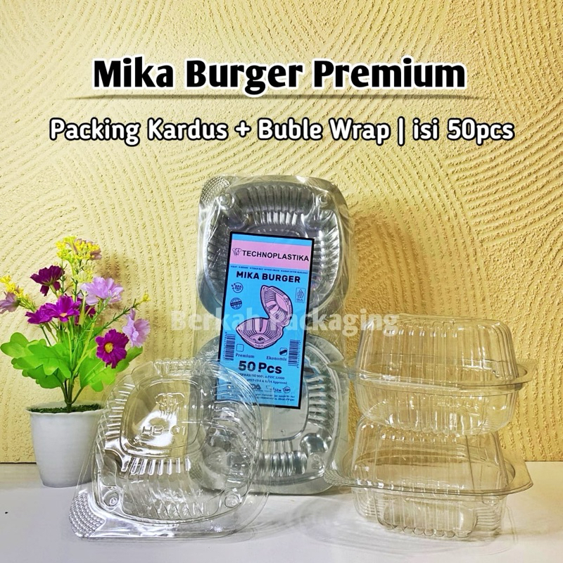 Jual (50pcs) Mika Burger Bening Transparan | Tempat Burger | Tray ...