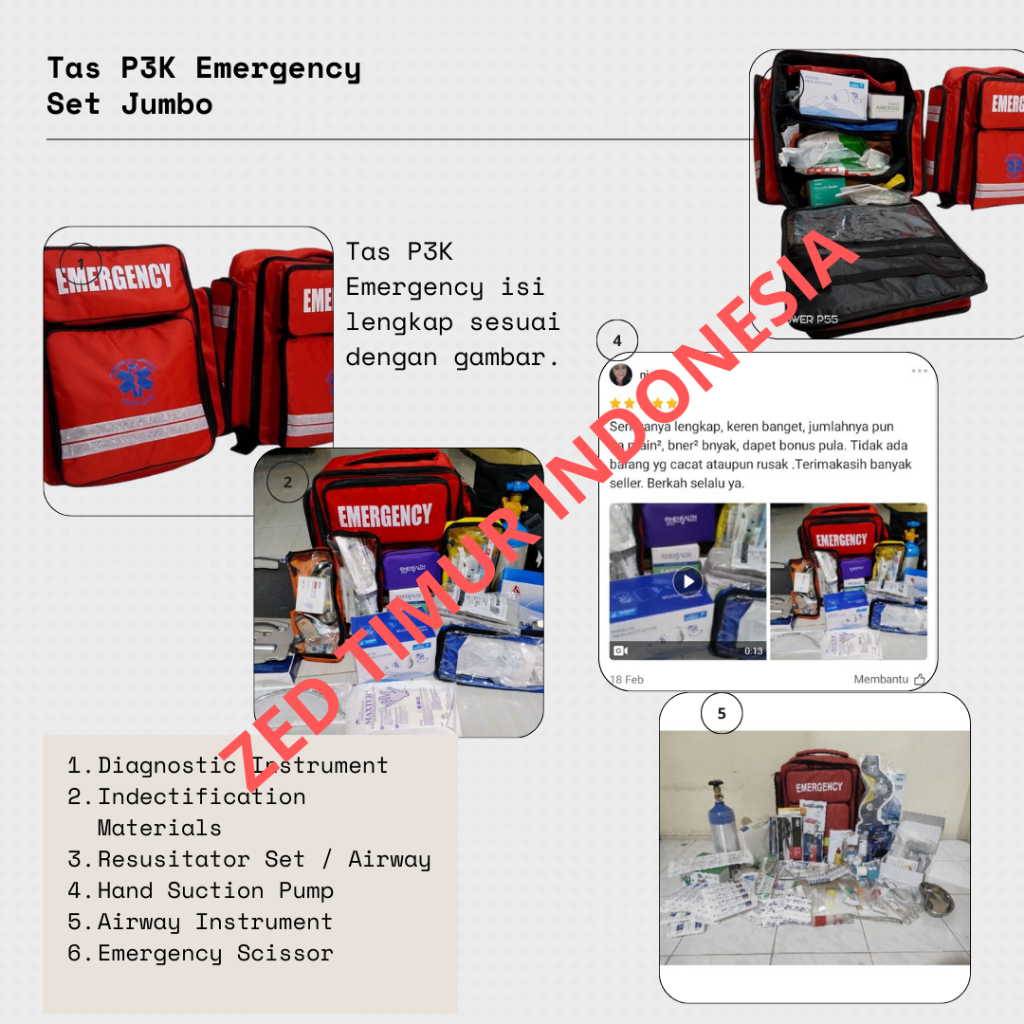 Jual Emergency Bag Set Tas P3K Emergency Jumbo Set Custom Tanpa Oksigen ...
