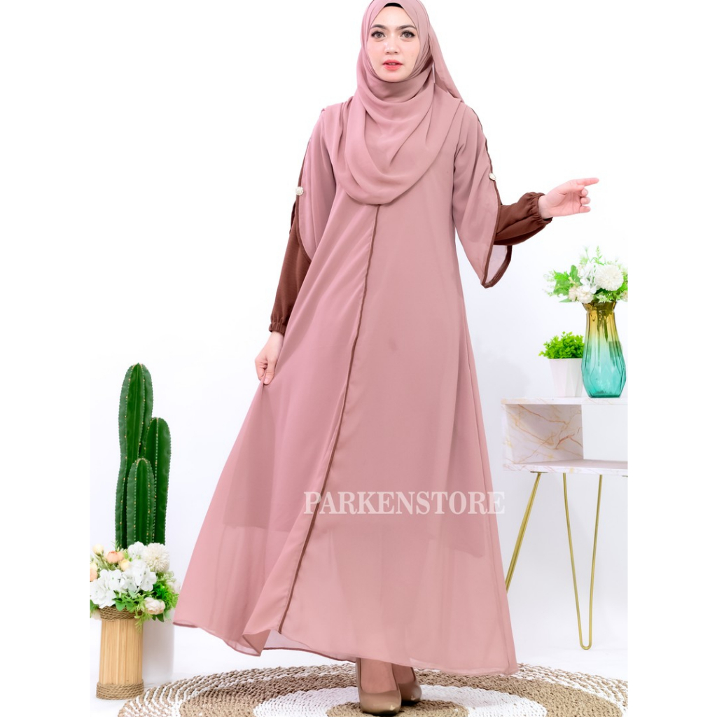 Jual Gamis Set Hijab Ziany Ceruty Babydoll Full Furing hyget Tangan Cringkle airflow | Shopee ...