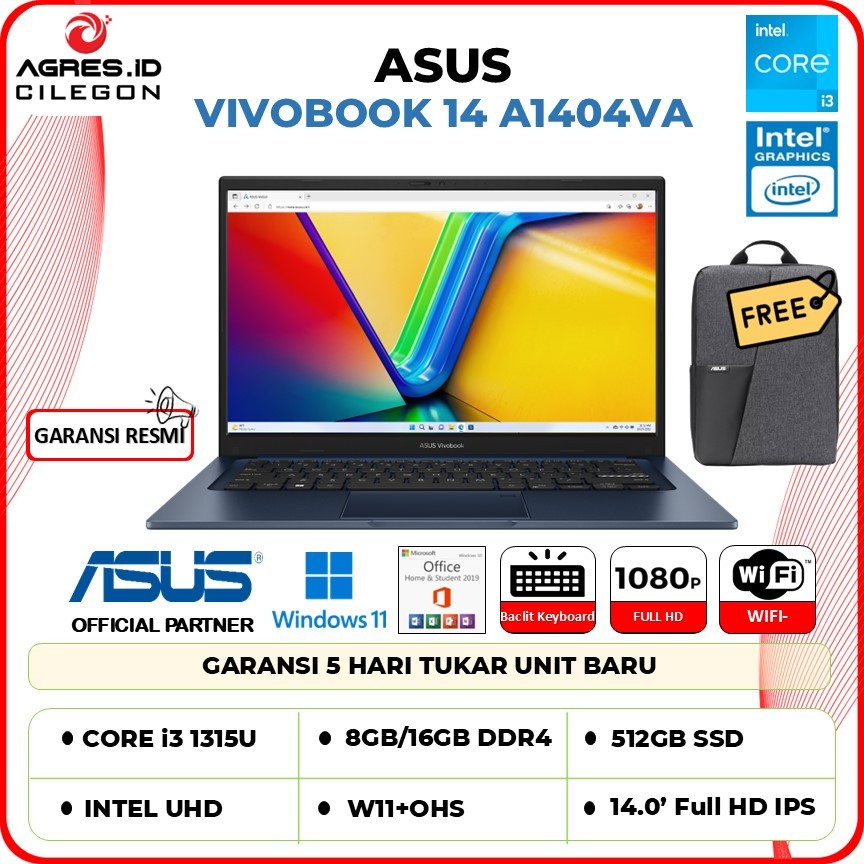 Jual Asus Vivobook 14 A1404VA Intel Core i3-1315U 16GB 512GB 14.0-inch ...