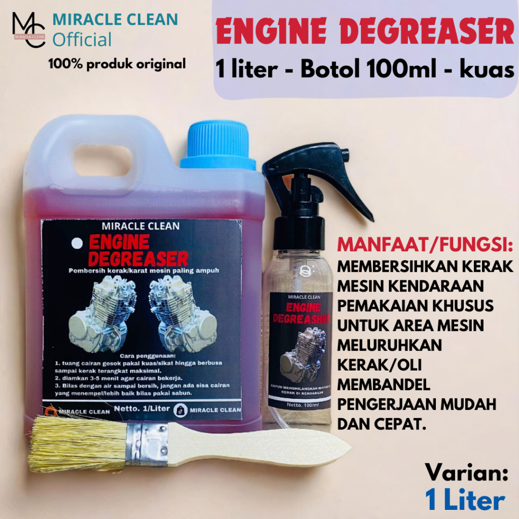 Jual Miracle Clean Engine Degreaser Cairan Pembersih Kerak jamur Oli Karat Pada Krengkes Mesin ...