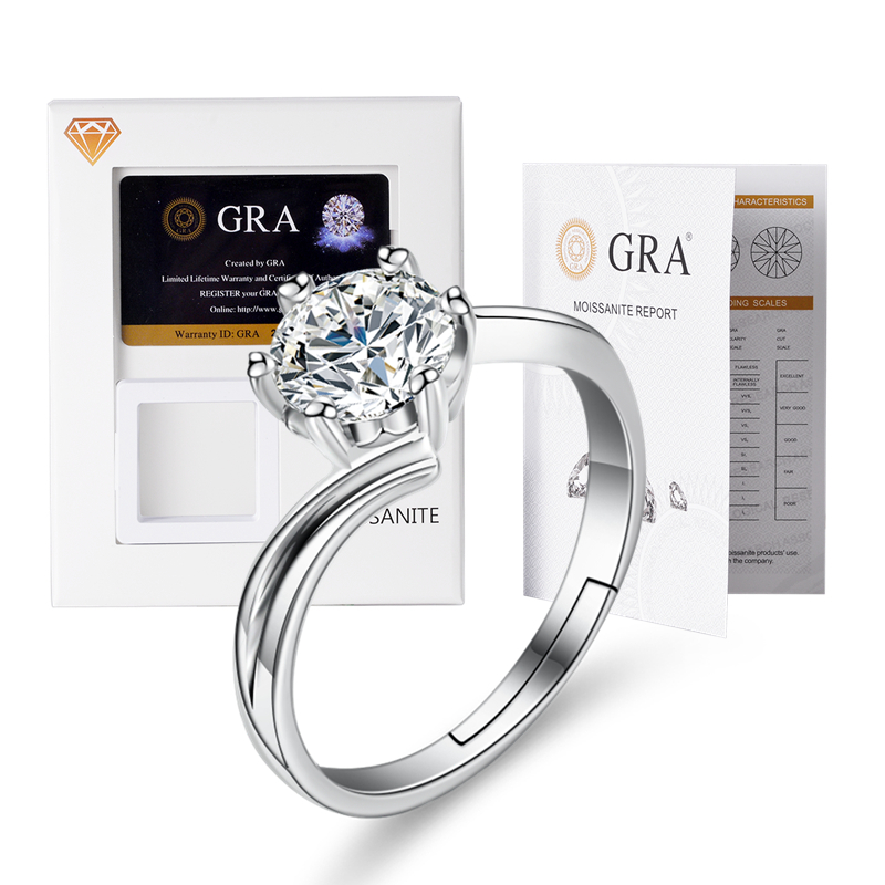 Jual LOVETIA Cincin Moissanite Desain Enam Cakar s925 Perak Sertifikat GRA BTJZ029 | Shopee ...