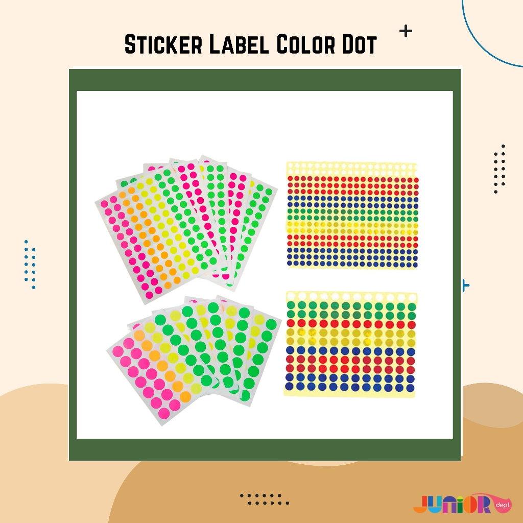 Jual Sticker Label Color Dot / Stiker Bulat / Stiker Warna Bulat ...
