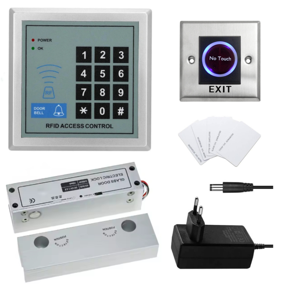 Jual Paket Access Door Kartu Rfid 125KHZ Paket Access Control Pintu Kaca ketemu Kaca | Shopee ...