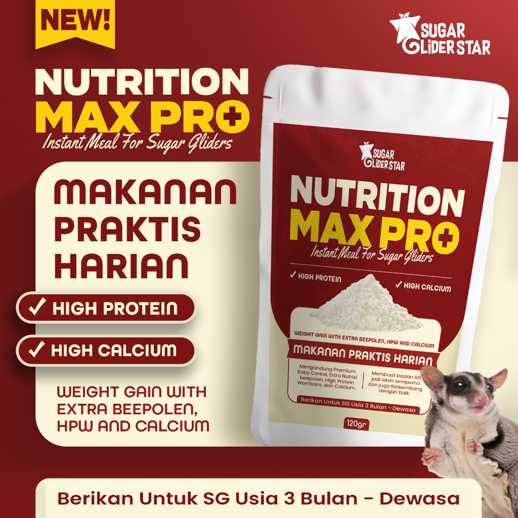 Jual SUGAR GLIDER STAR Nutrition Max Pro Plus Makanan Nutrisi Lengkap ...