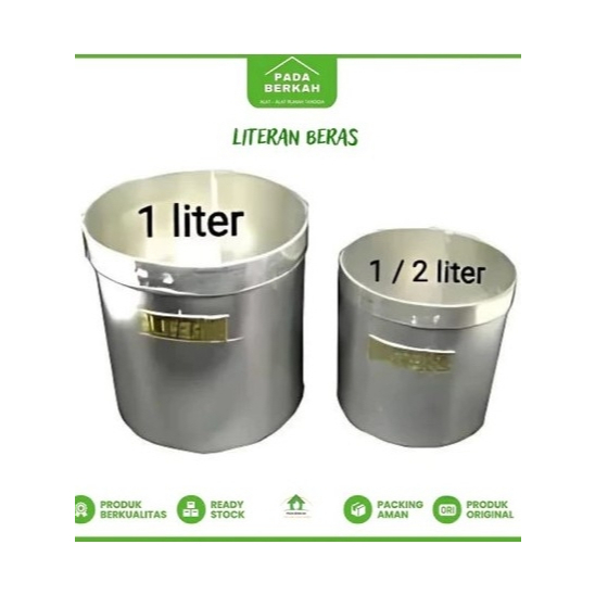 Jual Literan Beras Takaran Beras Ukuran Beras 1 set isi 2 (1/2 dan 1 ...