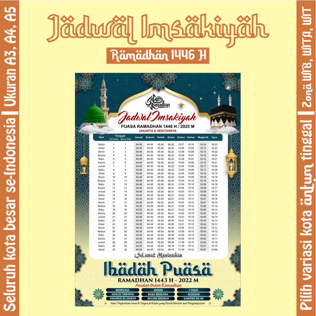 Jual [RUANG KREATIF] - ISLAMIC ELEGANT - Kalender Imsakiyah Puasa ...