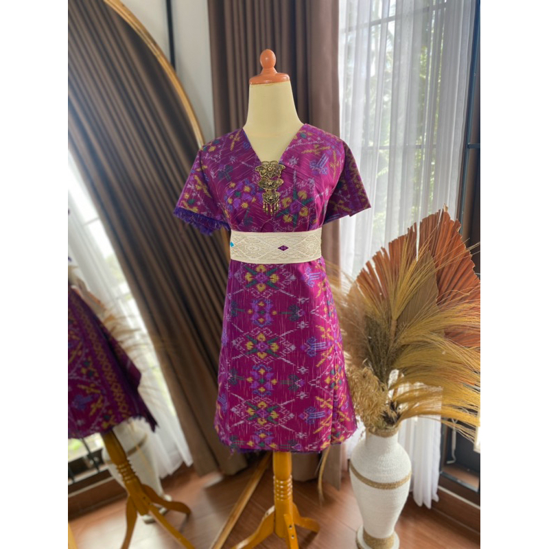 Jual KAIN TENUN ENDEK KHAS BALI MOTIF PATRA DOUBLE IKAT UNGU GRINGSING ...