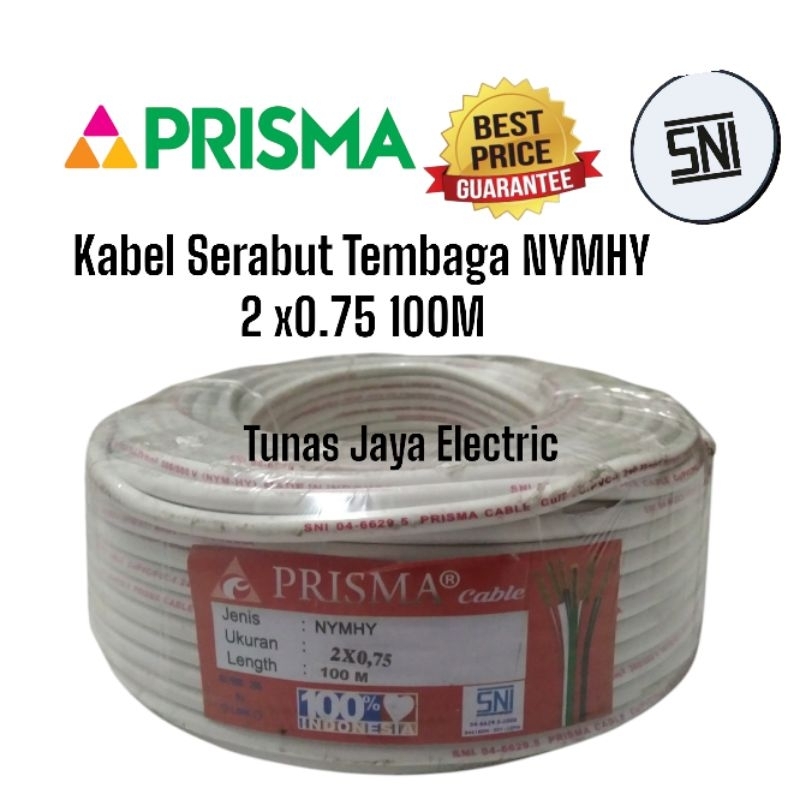 Jual Kabel Serabut Tembaga NYMHY 2x0,75mm @100M PRISMA Standar SNI ...
