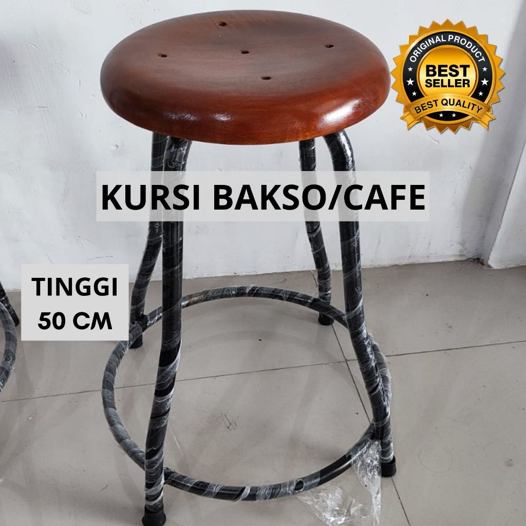 Jual kursi bakso kursi baso kursi kafe kursi cafe besi kayu T 50 cm ...