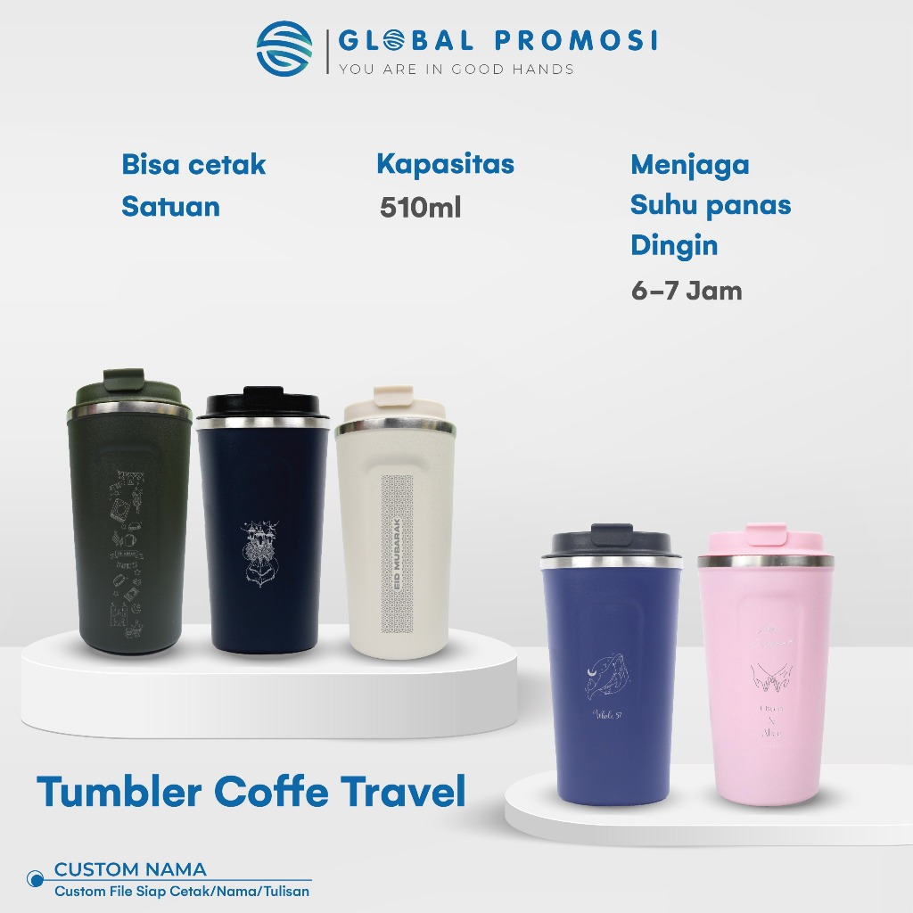 Jual Tumbler Coffee Travel Mug Custom Gelas Minum Stainless 510ml Cetak ...