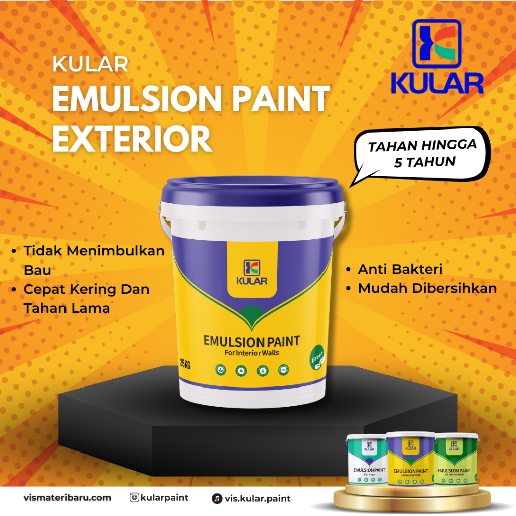 Jual KULAR Paint - CAT TEMBOK INTERIOR 25KG (WHITE) | Shopee Indonesia