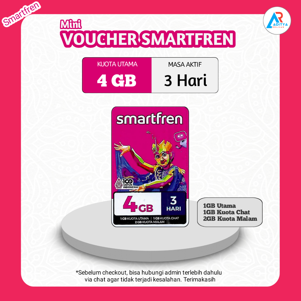 Jual Voucher Smartfren Mini 4GB 3Hari Nasional | Shopee Indonesia