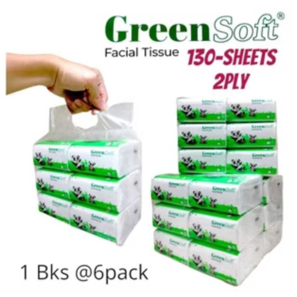 Jual [6 PACK] GREENSOFT Pop Up / CLEN PLUS POP TISSUE ( Paket 6 Green Soft Panda size kecil Pop ...