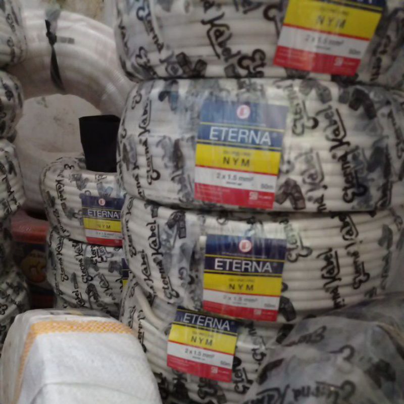 Jual Kabel ETERNA Tembaga SNI kawat/lidi nym 2x1,5mm / nym 2x2,5mm /nym ...