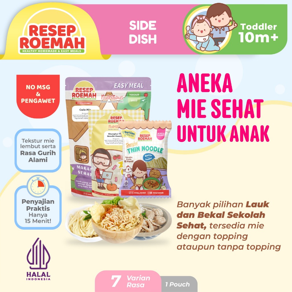 Jual Resep Roemah Mie Sehat untuk Anak/ Noodle for Toddler & Kids / Homemade Frozen Food / Snack ...