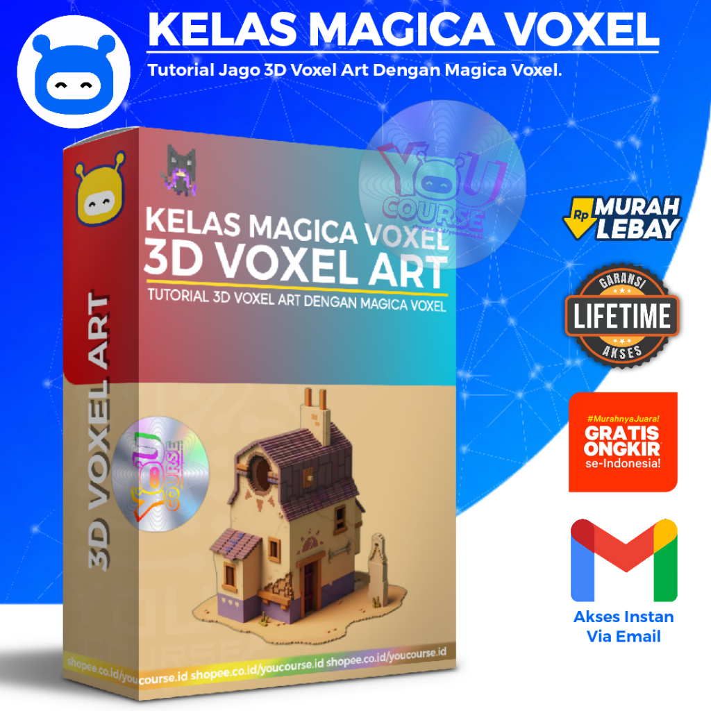 Jual KELAS 3D VOXEL ART - Tutorial 3D Voxel Art dengan menggunakan MAGICAVOXEL | Shopee Indonesia