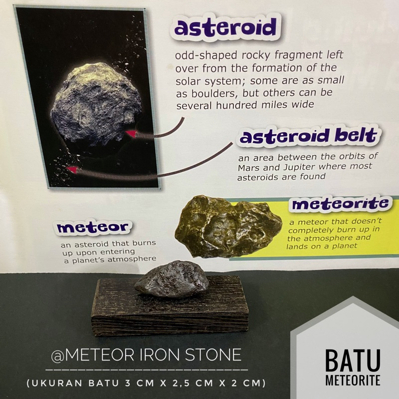 Jual Meteor Iron Stone A6 atau Meteorite atau Batu Asteroid atau Batuan ...