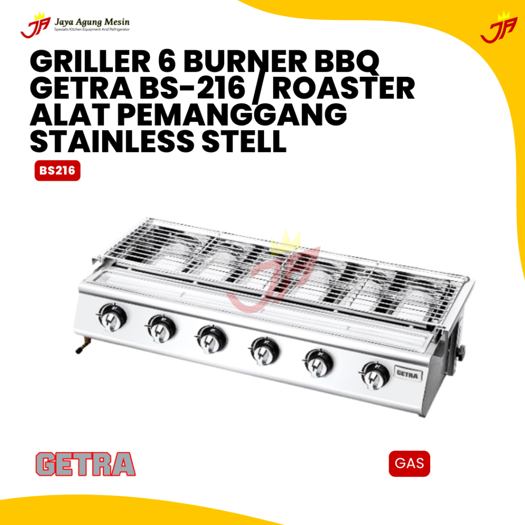 Jual GETRA Griller 6 Burner BBQ Getra BS-216 / Roaster Alat pemanggang ...