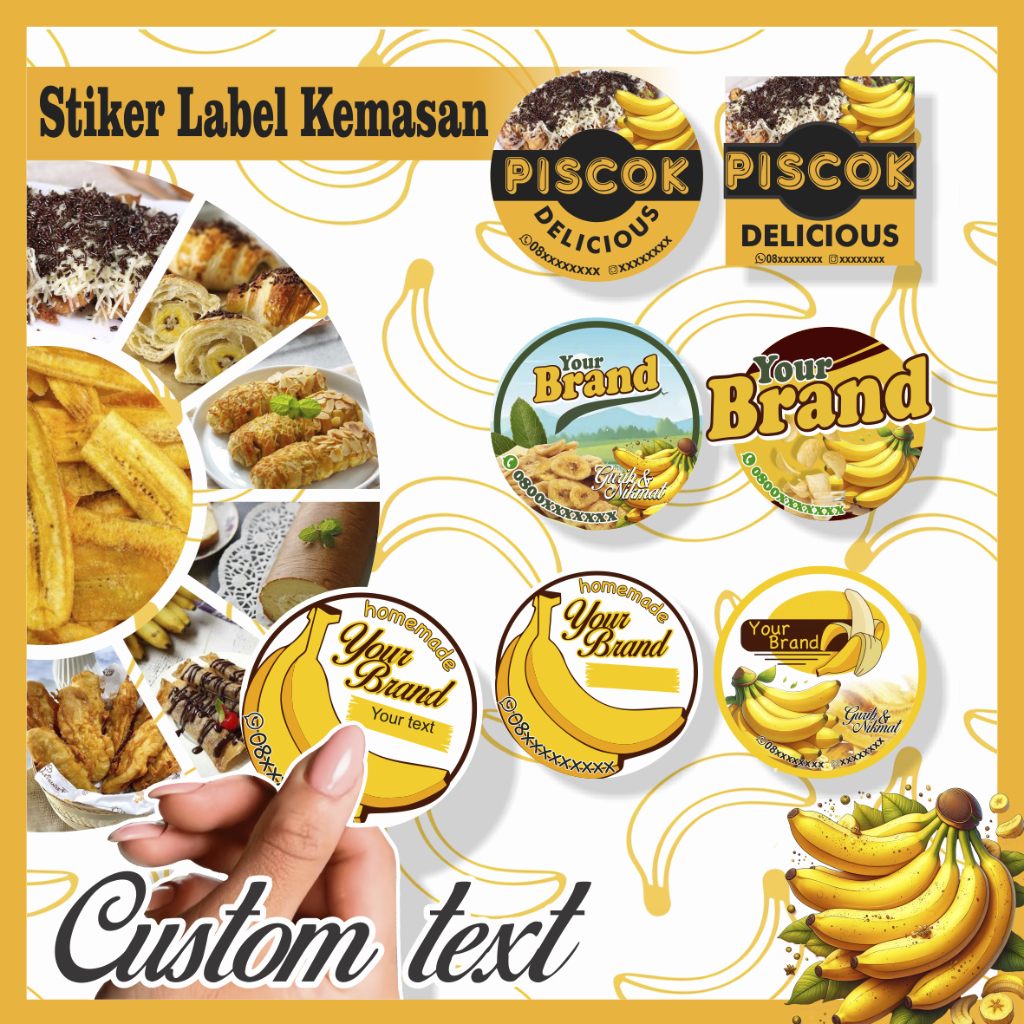 Jual Sticker Custom Text Brand Stiker Label Kemasan Produk Vinyl Glossy ...