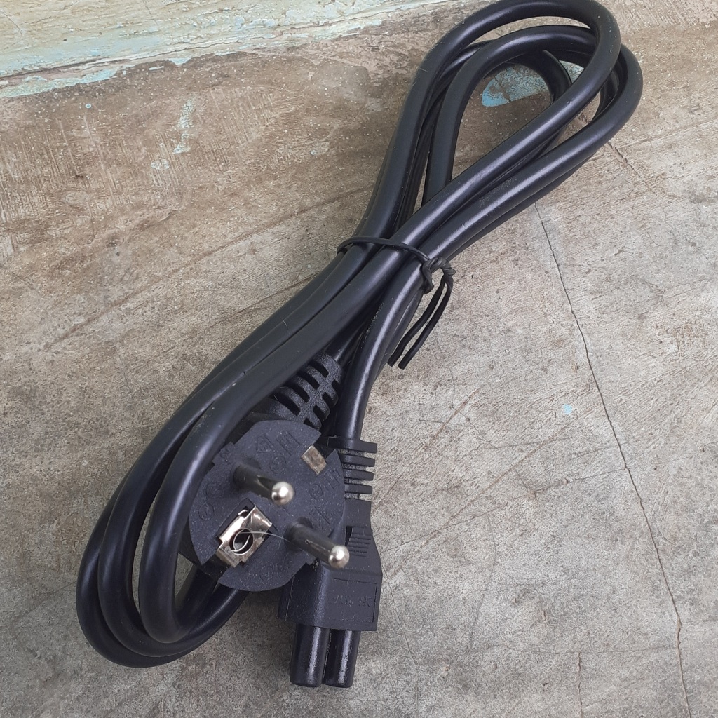 Jual Kabel power adapter laptop/kabel notebook 3 lubang tebal | Shopee ...