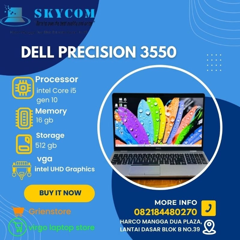 Jual Dell Precision 3550 core i5 gen 10 ram 16gb Ssd 512gb Touchsreen ...