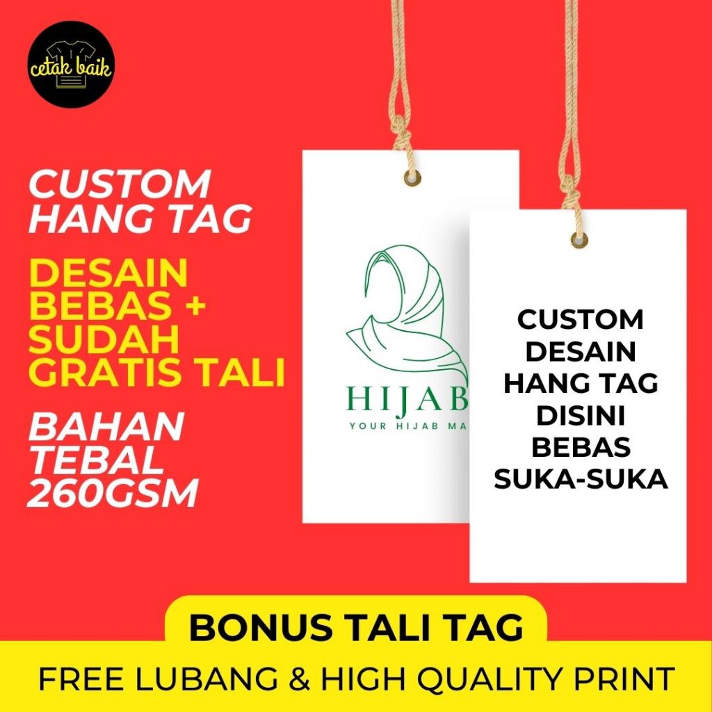 Jual (1 HARI JADI) Label Hang Tag Custom Untuk Kue Lebaran, Label Hang ...